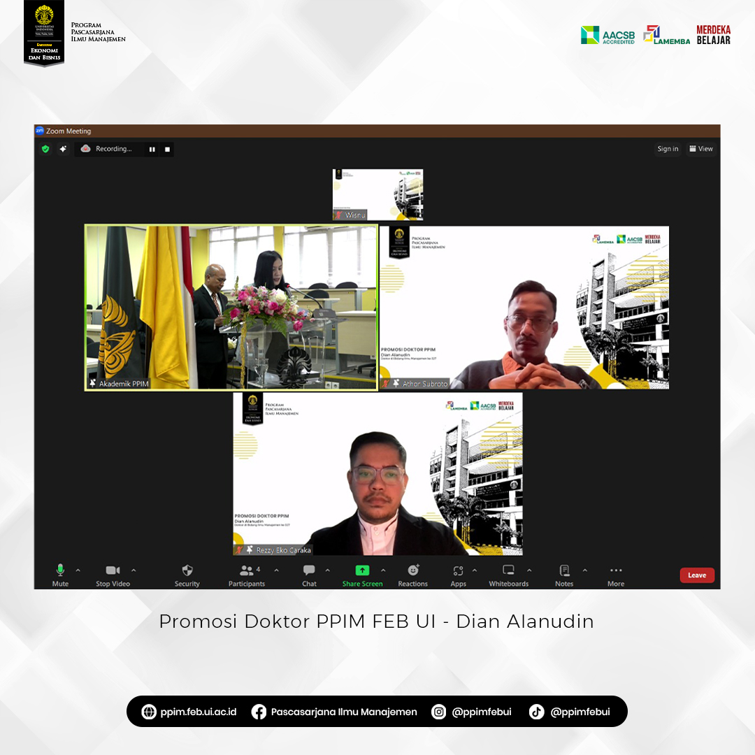 Promosi Doktor Dian Alanudin (Jumat, 19 Januari 2024) – Program Pascasarjana Ilmu Manajemen ...