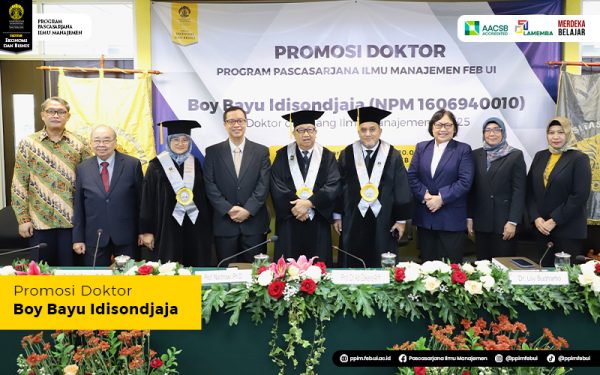 Promosi Doktor Boy Bayu Idisondjaja (Selasa, 16 Januari 2024) – Program ...